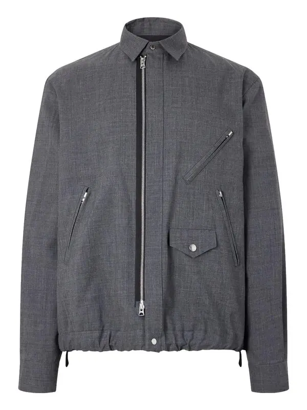 Sacai Woven Blouson Jacket - Gray