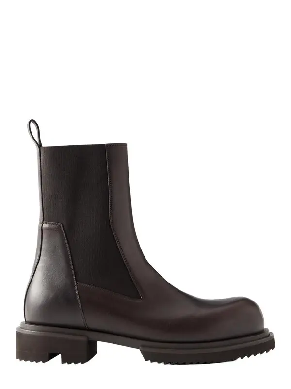 Rick Owens Beatle Leather Chelsea Boots - Brown