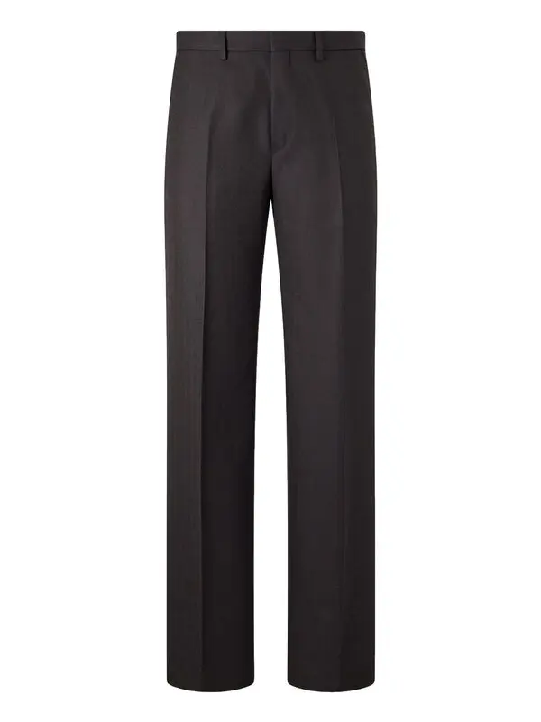 Dries Van Noten Panvel Herringbone Wool Trousers - Brown