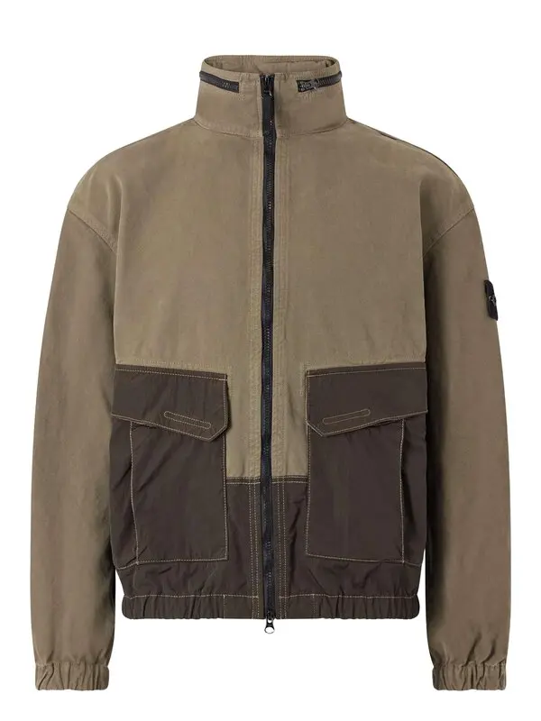 Stone Island Garment-dyed Cotton-canvas Bomber Jacket - Green