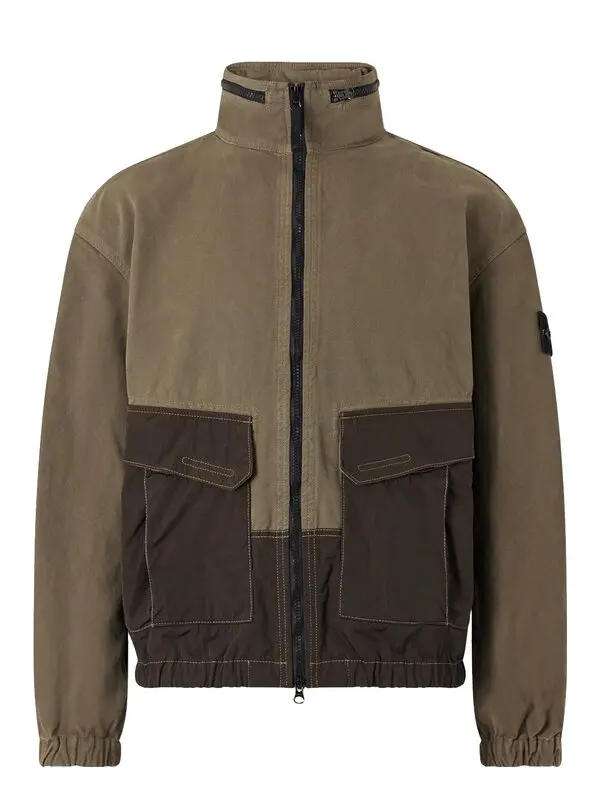 Stone Island Garment-dyed Cotton-canvas Bomber Jacket - Green