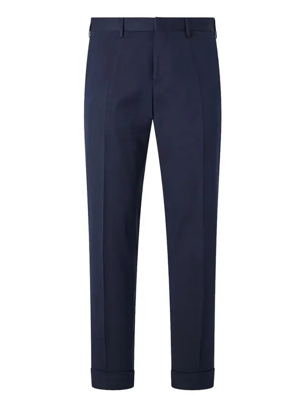 Dries Van Noten Philip Straight-leg Cotton And Wool-blend Twill Trousers - Blue