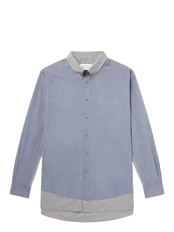 MAISON MARGIELA Double Checked Cotton-poplin Shirt - Blue