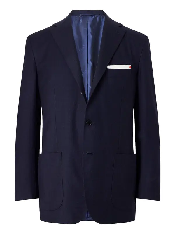 Kiton Virgin Wool Suit Jacket - Blue
