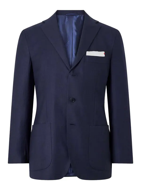 Kiton Virgin Wool Suit Jacket - Navy
