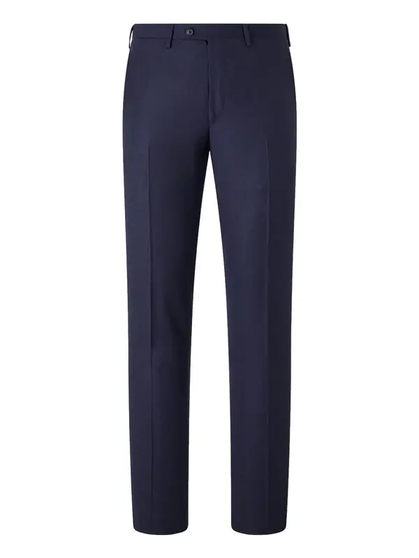 Kiton Straight-leg Virgin Wool Trousers - Blue