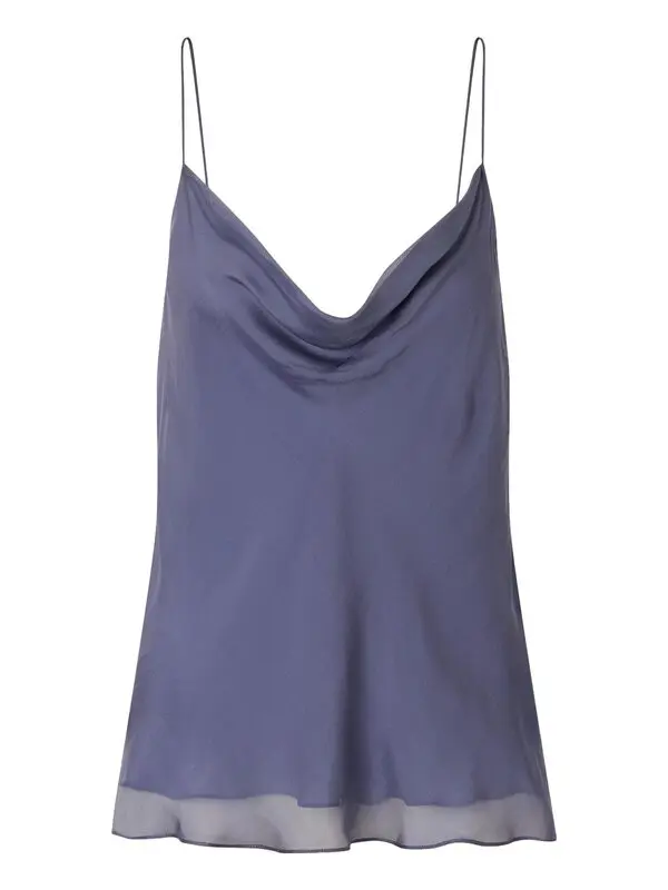 KALLMEYER Zia Draped Silk Camisole - Blue