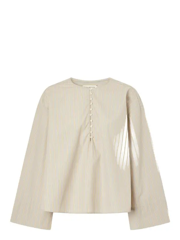 KALLMEYER Marguerite Striped Cotton-poplin Blouse - Neutrals