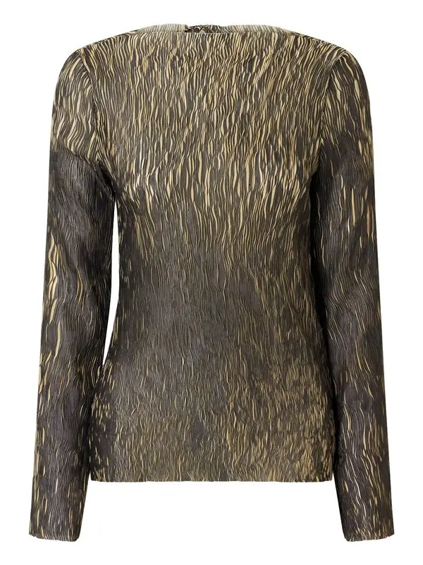 LIBEROWE Two-tone Plissé Blouse - Green