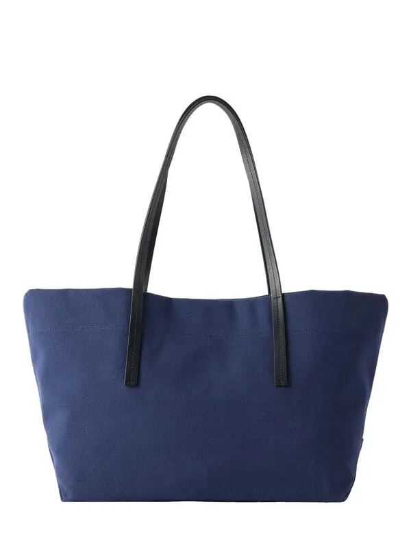 KALLMEYER Driving' Leather-trimmed Canvas Tote - Blue