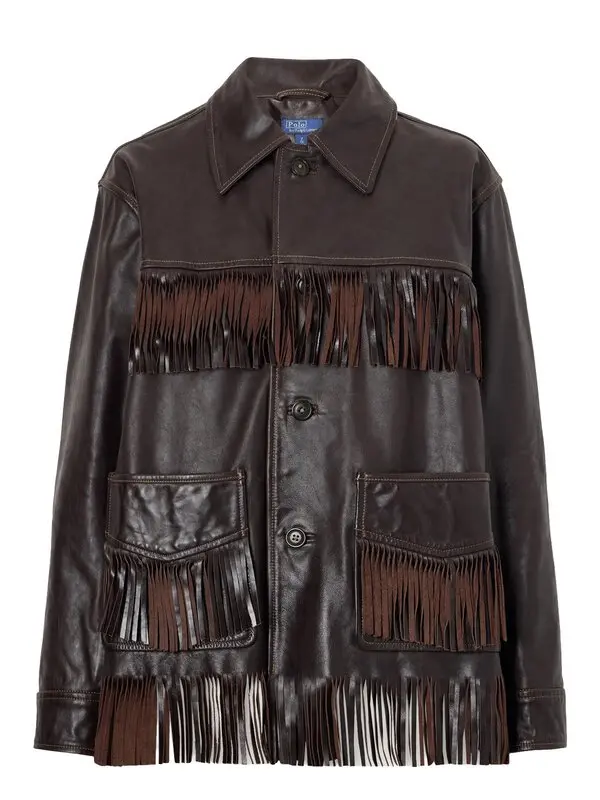 Polo Ralph Lauren Fringed Leather Jacket - Brown