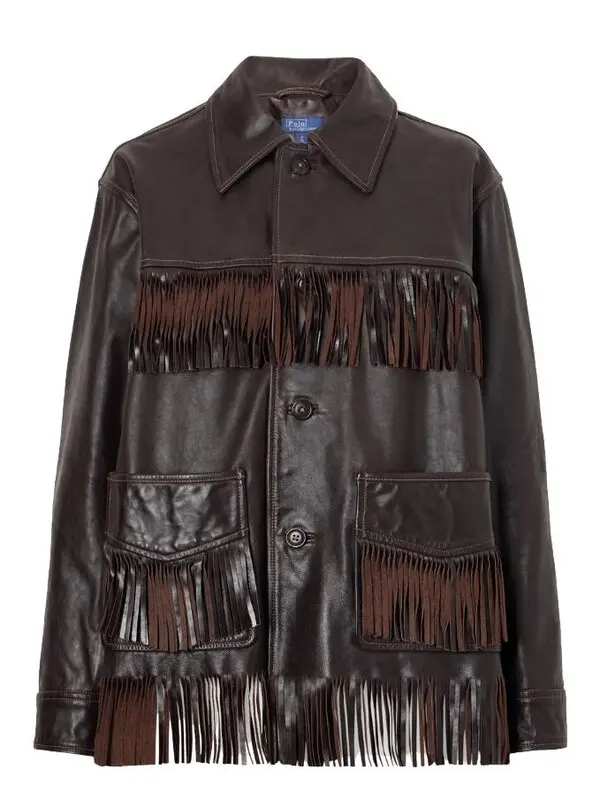 Polo Ralph Lauren Leather Fringe Jacket - Brown