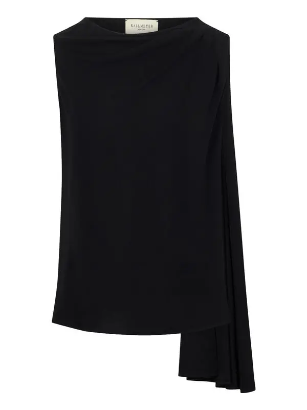 KALLMEYER Floriana Ruched Jersey Tank - Black
