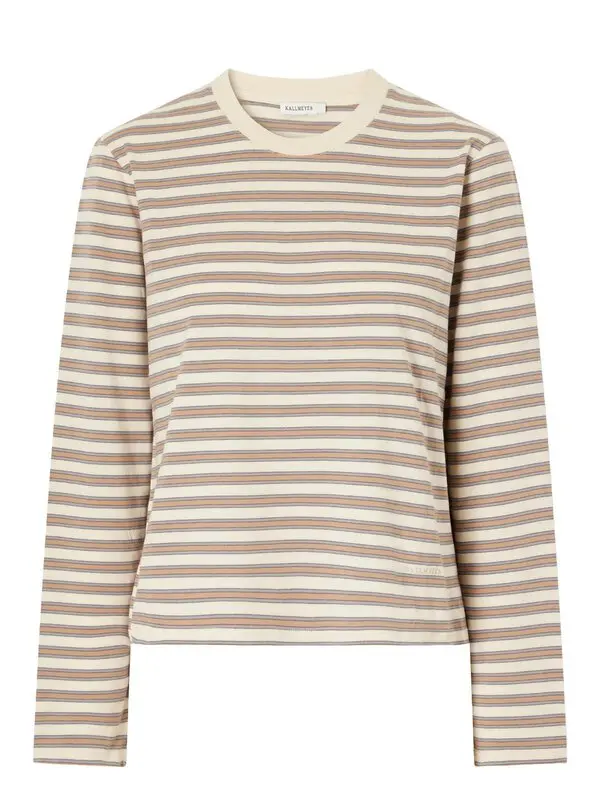 KALLMEYER Wynn Striped Cotton-jersey T-shirt - Orange