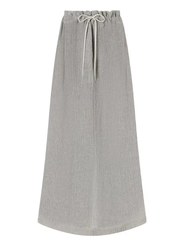 KALLMEYER Regina Linen-blend Gauze Midi Skirt - Gray