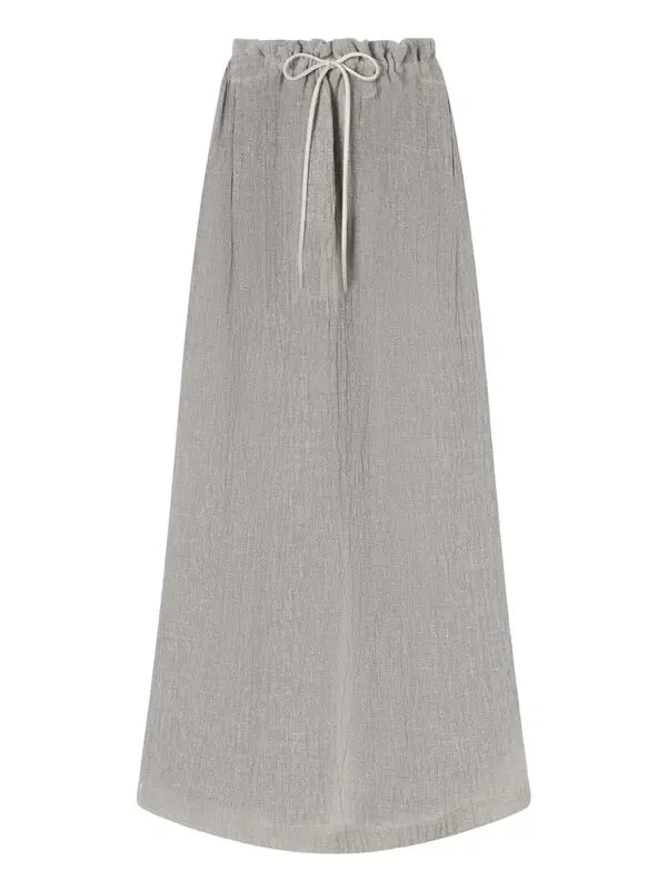 KALLMEYER Regina Linen-blend Gauze Midi Skirt - Light Gray