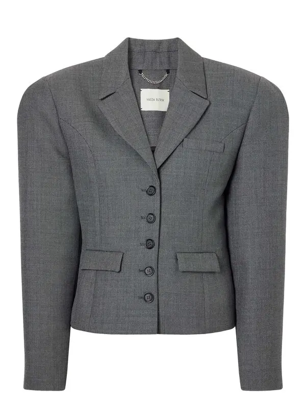 Magda Butrym Wool Blazer - Light Gray