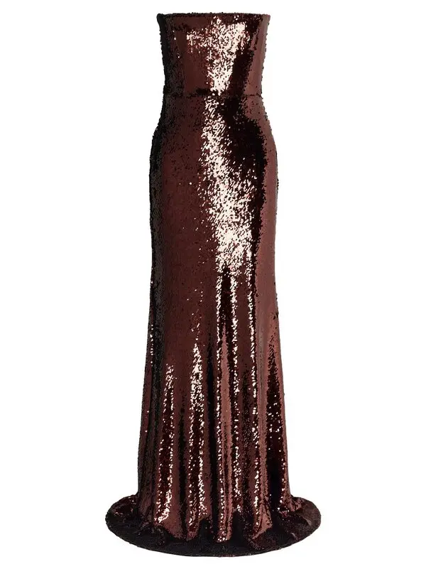 Alex Perry Sequin-embellished Gown - Brown