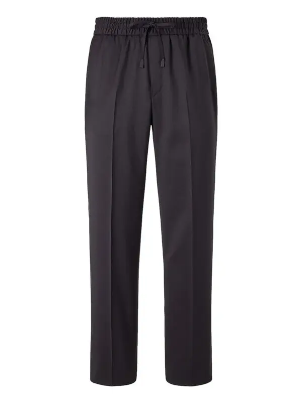 Brioni Asolo Wool Drawstring Trousers - Gray