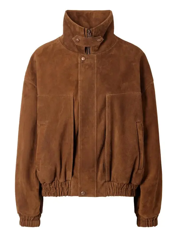 Magda Butrym Suede Biker Jacket - Brown