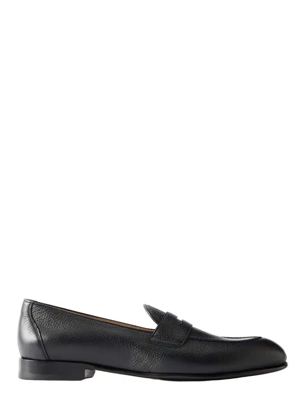 Brioni Leather Penny Loafers - Black