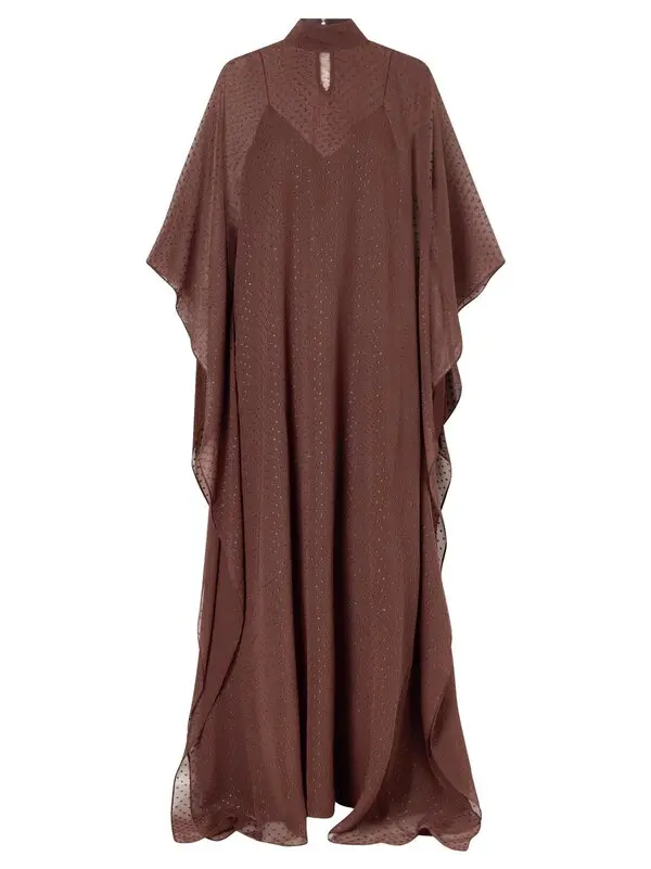 TALLER MARMO Muscat Lurex Fil Coupé Silk-blend Chiffon Gown - Brown