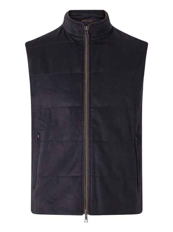 N.peal Belgravia Cashmere Vest With Cotton Trim - Blue