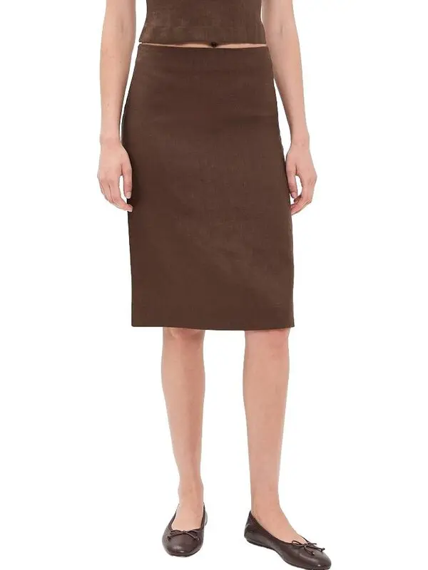 REFORMATION Fleur Linen Skirt - Pinecone