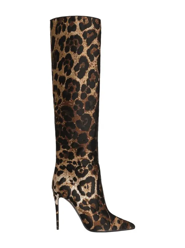 Dolce & Gabbana Leo Jacquard Knee High Boots - Print