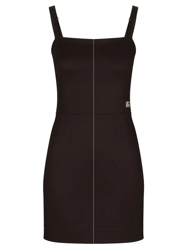 Dolce & Gabbana Milano Rib Knit Mini Dress With Dg Logo - Black