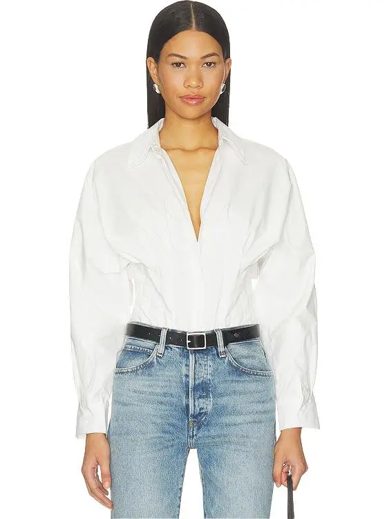 Simkhai Cleriys Dolman Sleeve Bodysuit - White