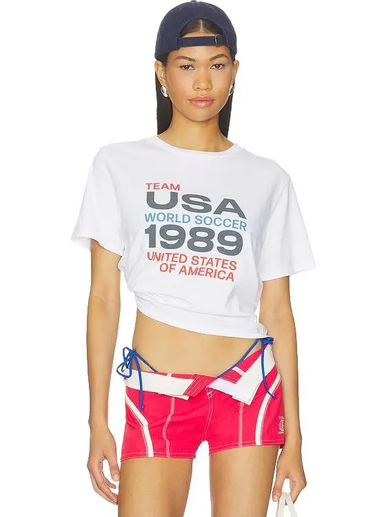 SUNNY SOMEWHERE Team Usa World Soccer Tee - White