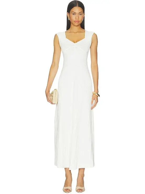 Cult Gaia Maia Ribbed Ponte Midi Dress - Off White