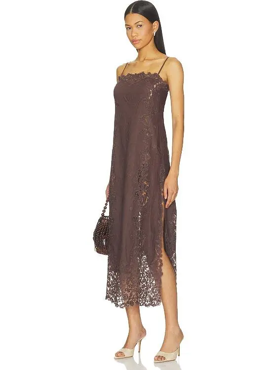 Cult Gaia Brendana Lace Trim Linen Dress - Luwak