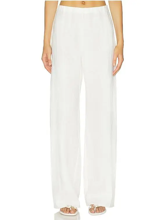 Cult Gaia Linen Wide Leg Pants - Off White