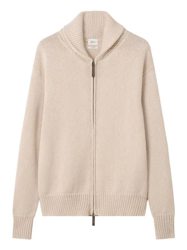 GWYN Noah Zipper Sweater - Oat