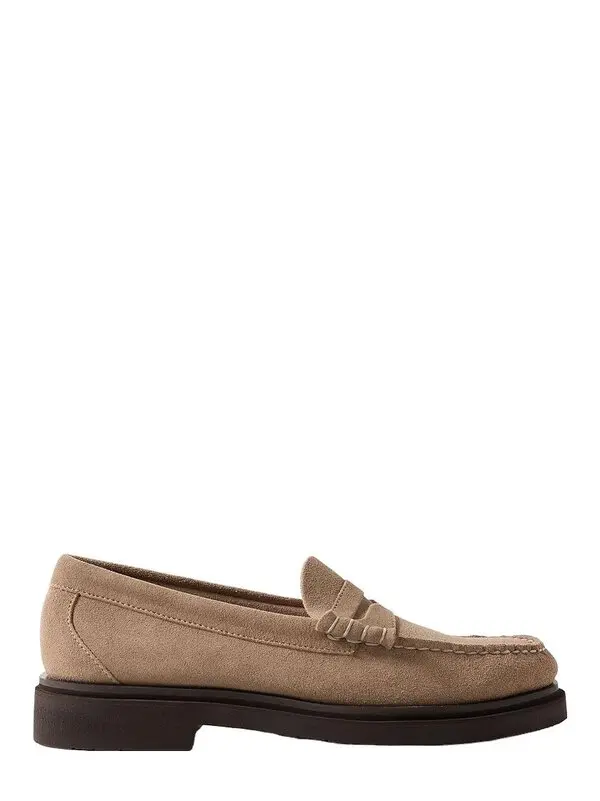 G.H. BASS & CO. Weejuns Larson Suede Penny Loafers - Sand
