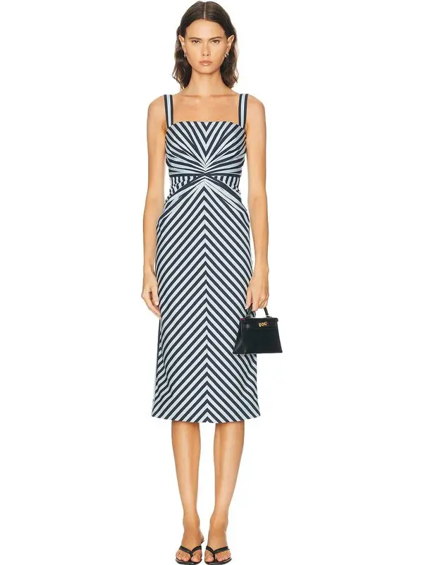 Carolina Herrera Slim Strap Pencil Dress - Cloudy Blue Midnight