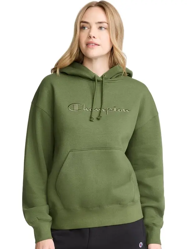 Champion Tonal Script Powerblend Hoodie - Chive