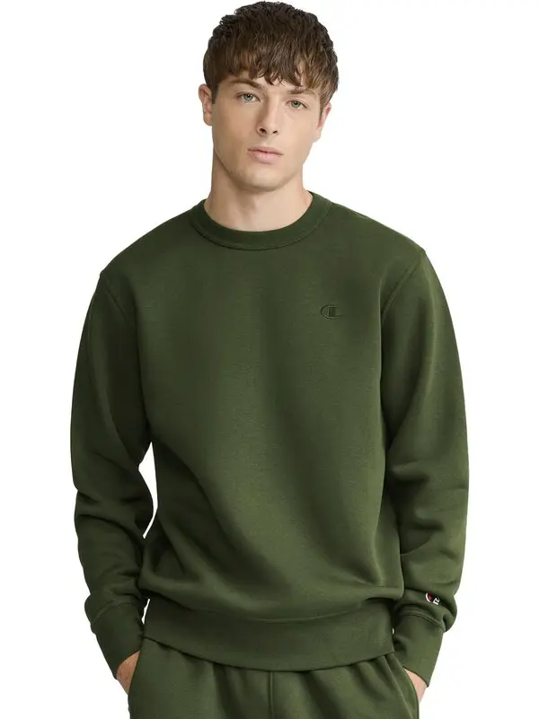 Champion Powerblend Crewneck Sweatshirt With C Logo - Chive