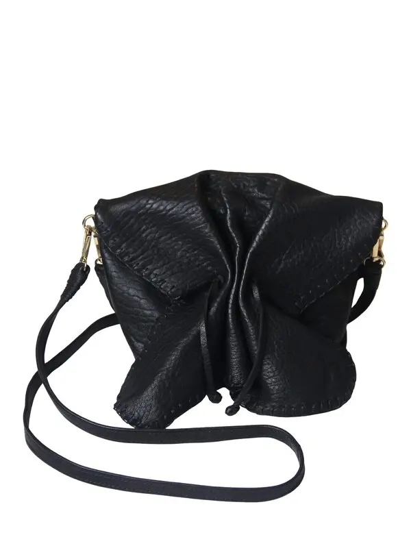 Carlos Falchi Lambskin Leather Butterfly Bag - Black