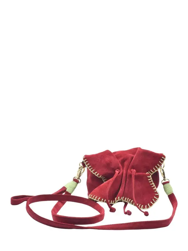 Carlos Falchi Mini Butterfly Suede Bag - Red