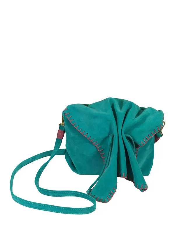 Carlos Falchi Butterfly Suede Leather Bag - Blue