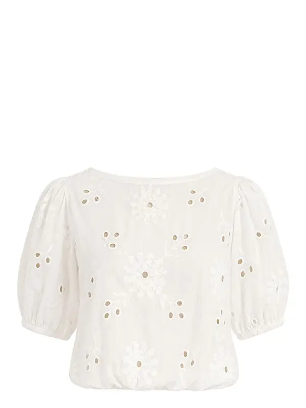 MUCHE & MUCHETTE Surya Embroidered Cotton Top - White