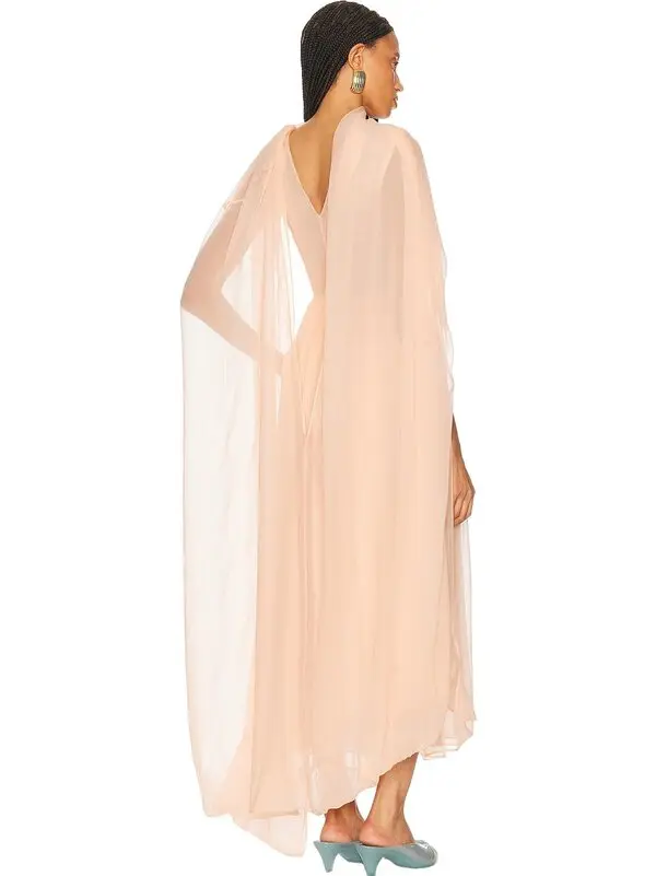 HELSA Sabine Silk Chiffon Dress - Peach