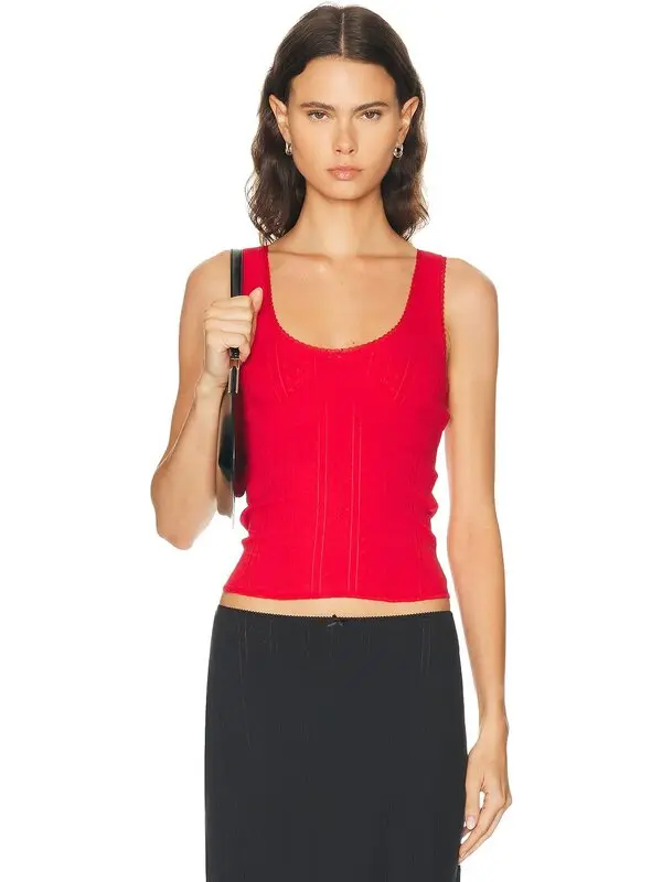 COU COU The Scoop Tank Top - Cherry Red