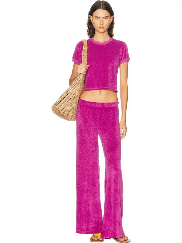 Suzie Kondi Carpi Terry Cropped Tee - Magenta