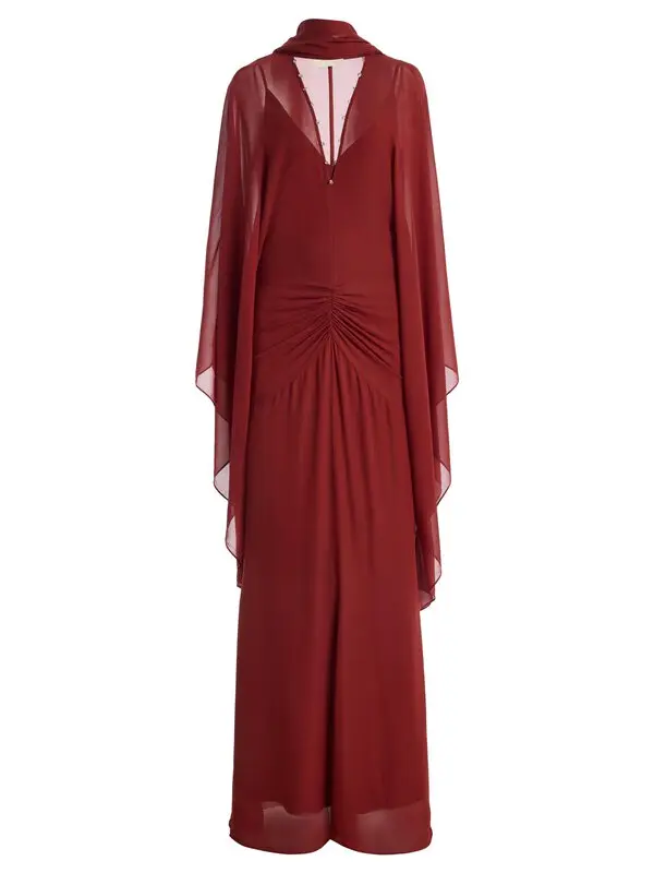 DE LA VALI Florencia Chiffon Maxi Dress - Orange