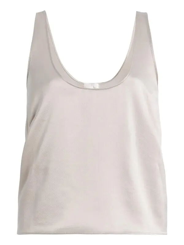 LESET Barb Satin Tank Top - Ivory