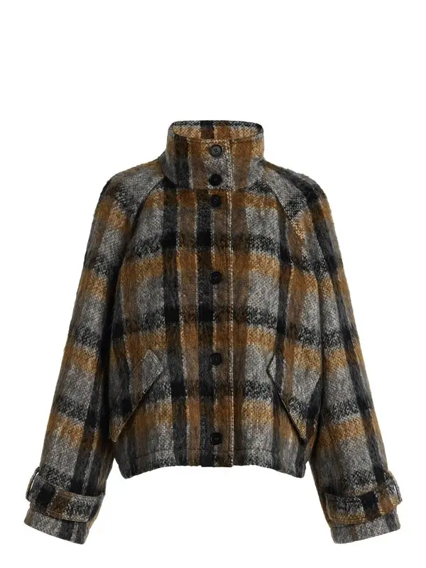 Simkhai Virelle Plaid Wool-blend Jacket - Grey